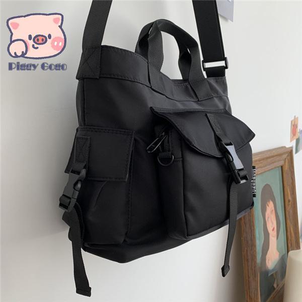 新作 トートバッグ ナイロン 大容量 A4 2Way ショルダーバッグ サブバッグ ミニショルダーバッグ 多いポケット 撥水 ブラック ファスナー シンプル 通勤 : Piggy Gogo ...