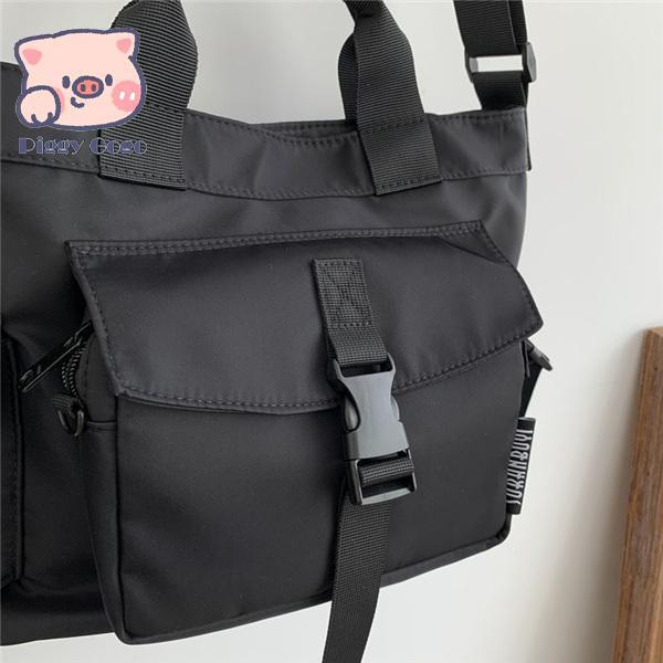 新作 トートバッグ ナイロン 大容量 A4 2Way ショルダーバッグ サブバッグ ミニショルダーバッグ 多いポケット 撥水 ブラック ファスナー シンプル 通勤 : Piggy Gogo ...