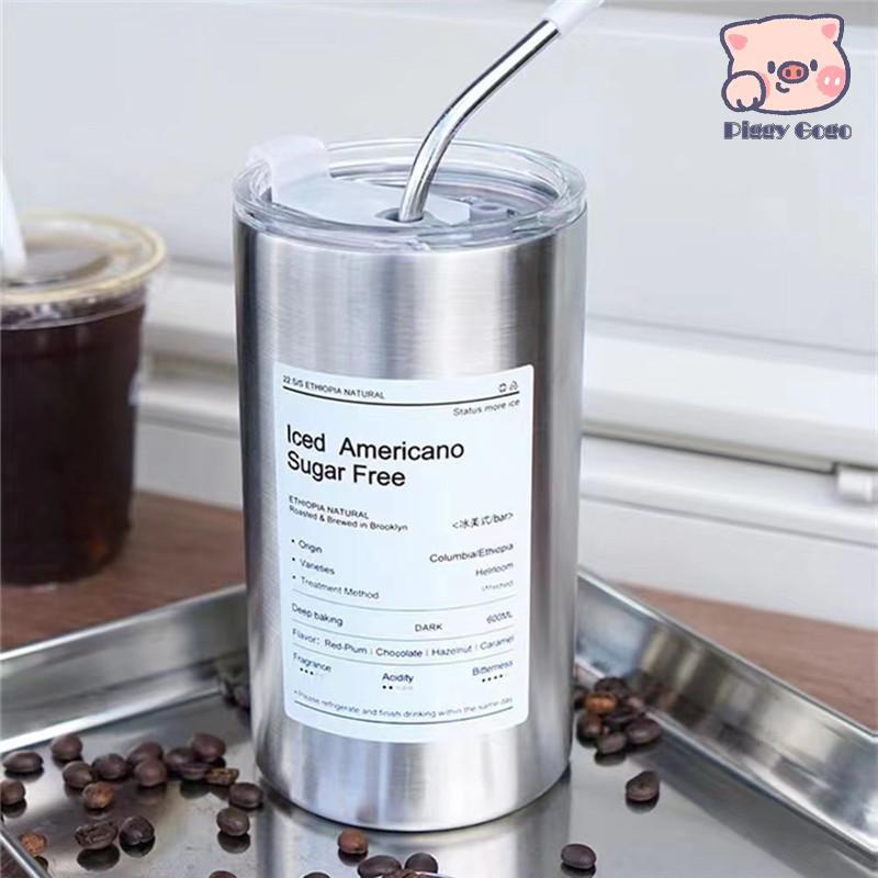 タンブラー 蓋付き ストローステンレス コップ 450ml 車載せでき 真空断熱 保温 保冷 持ち運び マグボトル 直飲み 二重構造 コーヒーカップ :dd-0905-bz7:Piggy ...