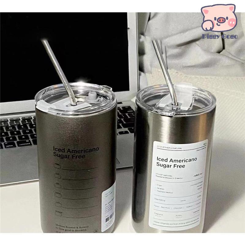 タンブラー 蓋付き ストローステンレス コップ 450ml 車載せでき 真空断熱 保温 保冷 持ち運び マグボトル 直飲み 二重構造 コーヒーカップ : Piggy Gogo - 通販 ...