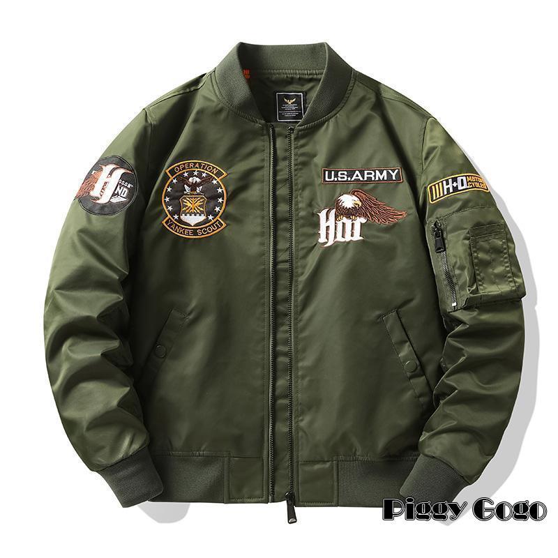 ma1 メンズ フライトジャケット ミリタリージャケット スタジャン おしゃれ ma-1 防風 防寒 中綿入り コート ジャンパー 立ち襟 刺繍 M〜2XL 春 秋冬服 :dd-1017 ...