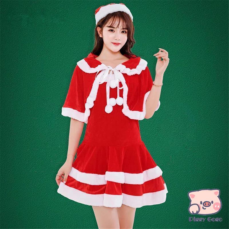 サンタ コスプレ レディース 可愛い サンタコス 衣装 帽子 ケープ付き