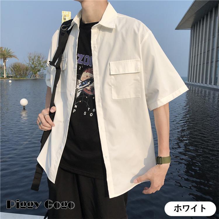 半袖オーバーサイズ シャツ メンズ tシャツ 襟シャツ 襟付き T 半袖オーバーサイズ シャツ メンズ tシャツ 襟シャツ 襟付き T