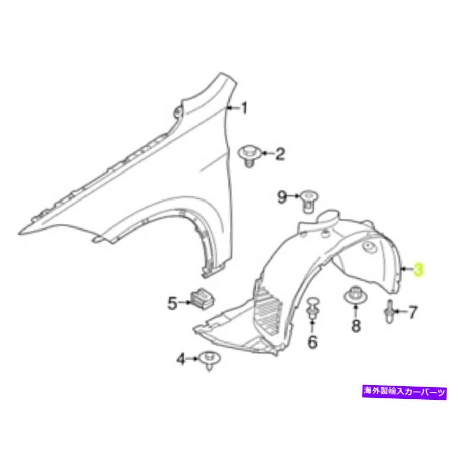 Fender Liner Splash BMWのX1のF48 15から17 OEMフェンダーライナースプラッシュガード51717342179 ...