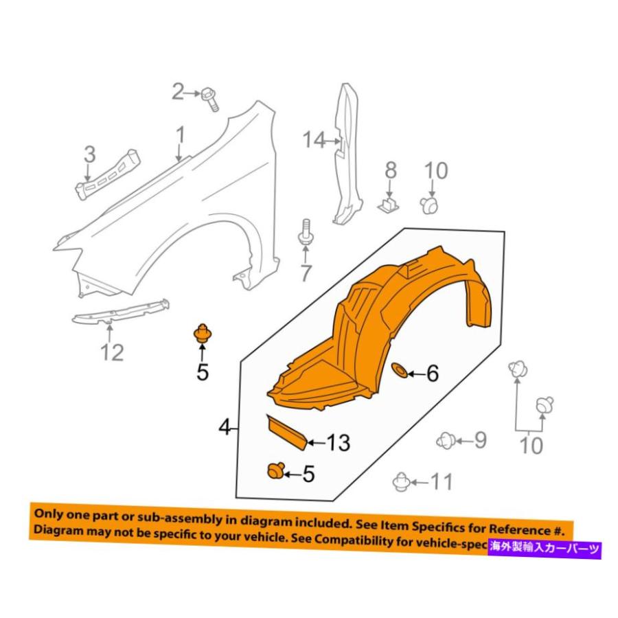Fender Liner Splash SUBARUインプレッサOEM-フロントフェンダーライナーインナースプラッシュシールドガード右 ...