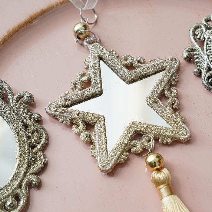 クリスマスツリー オーナメント 飾り 北欧 KAEMINGK (カイミング) ゴールドミラータッセル クラシカルミラー タッセル付き 鏡 ...