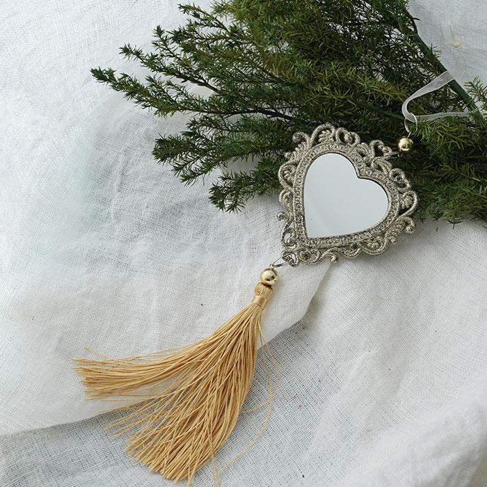 クリスマスツリー オーナメント 飾り 北欧 KAEMINGK (カイミング) ゴールドミラータッセル クラシカルミラー タッセル付き 鏡 ...
