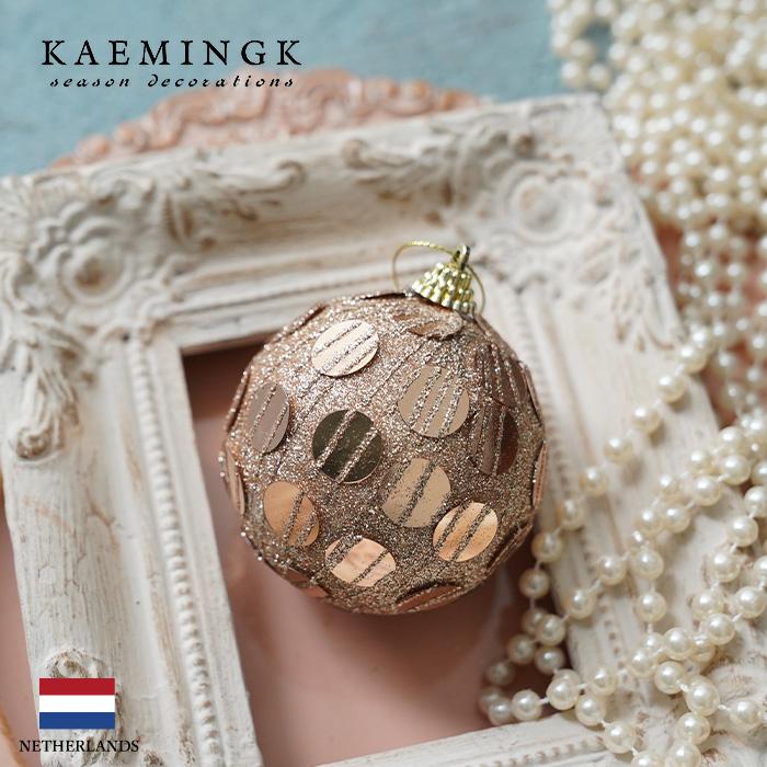 クリスマスツリー オーナメント 飾り ボール 北欧 KAEMINGK (カイミング) デコレーションボール スパンコールボール グリッター ブラッシュピンク 8cm (740025) : ピカ ...