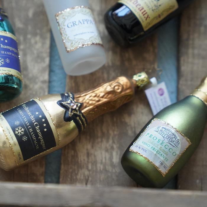 クリスマスツリー 飾り オーナメント INGE-GLAS MANUFAKTUR プロセッコ スパークリングワイン お酒 ドリンク 12.5cm ...