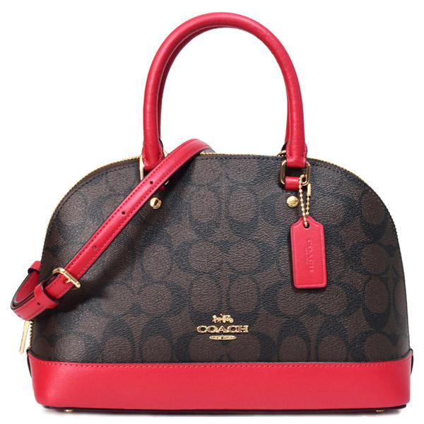 COACH（コーチ） バッグ コーティングキャンバス レザー シグネチャー ドーム型 ミニ サッチェル 2WAY ショルダー ハンドバッグ ...