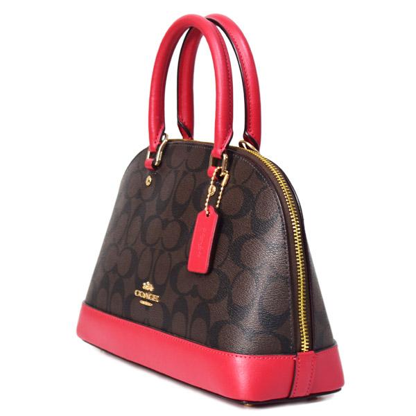 COACH（コーチ） バッグ コーティングキャンバス レザー シグネチャー ドーム型 ミニ サッチェル 2WAY ショルダー ハンドバッグ ...