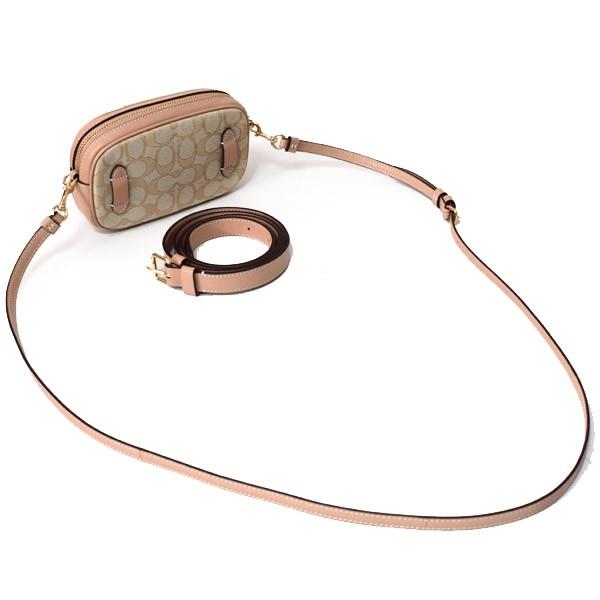 コーチ バッグ COACH シグネチャージャガード カーフレザー アイビー 3way ショルダー クラッチ ウエスト バッグ ライトカーキ×ビーチウッド (箱あり) 38687 COACH（コーチ） バッグ シグネチャージャガード カーフレザー