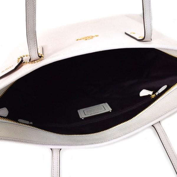 コーチ バッグ COACH クロスグレーン レザー シティー ジップ トップ トート バッグ チャーク 58846 : 58846-1 ...