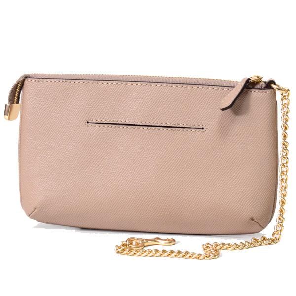 COACH コーチ バッグ クロスグレインレザー ラージ リストレット チェーン ロゴ クラッチ ポーチ トープ 73044 : ブランド専門 ...