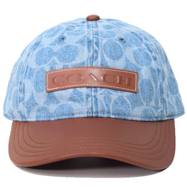 COACH コーチ 帽子 デニム レザー シグネチャー ベースボール キャップ インディゴシグネチャー C7808 : ブランド専門店 パイク ...