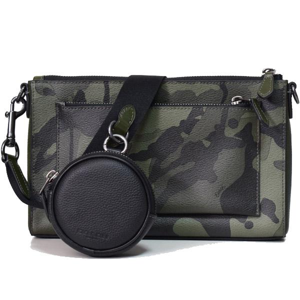 COACH コーチ バッグ ホールデン コーティングキャンバス レザー カモフラ 迷彩柄 コインケース付き クロスボディ ショルダー ダーク ...