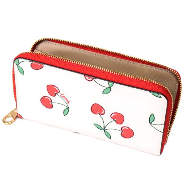 COACH コーチ 長財布 レザー チェリー さくらんぼ プリント ロゴ COACH コーチ 長財布 レザー チェリー さくらんぼ プリント ロゴ