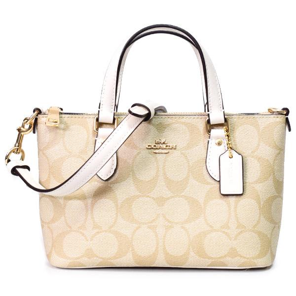 コーチ バッグ COACH コーティングキャンバス レザー シグネチャー ミニ ギャラリー 2WAY クロスボディ ショルダー ハンドバッグ ライトカーキ×チャーク CH468 COACH（コーチ） バッグ コーティングキャンバス レザー シグネチャー