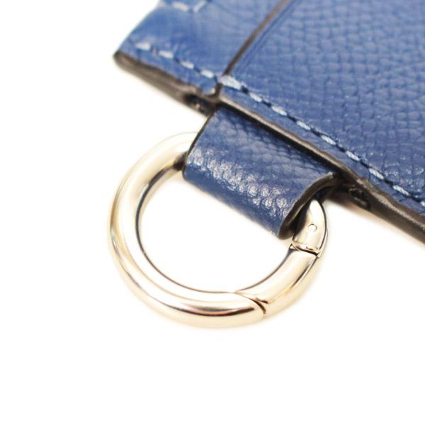 COACH コーチ メンズ カードケース レザー ジップ Dカン Dリング付き ロゴ フラグメントケース 小銭入れ ディープブルー CJ879 ...