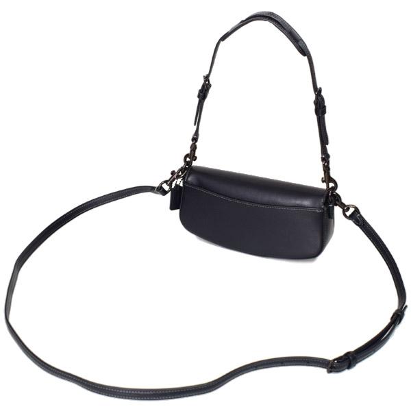コーチ バッグ COACH カーフレザー アンドレア スモール ロゴ フラップ クロスボディ 3WAY クラッチ ショルダー ハンドバッグ ブラック CT757 COACH（コーチ） バッグ カーフレザー アンドレア スモール ロゴ