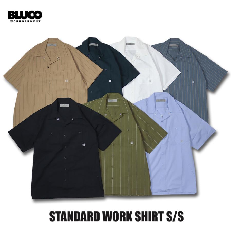 BLUCO（ブルコ） OL-108-023 STANDARD WORK SHIRT S/S 7色(NVY/BLK/L.BLU/WHT/OLV ...
