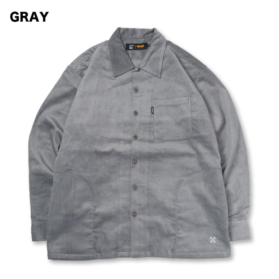 BLUCO（ブルコ） OL-11-007 CORDUROY WORK SHIRT 3色(BLACK/GRAY/OLIVE GREEN ...