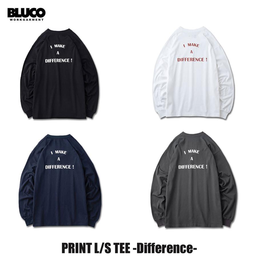 BLUCO（ブルコ） セールプライス!! OL-12-003 PRINT L/S TEE -Difference- 4色(BLK/WHT ...