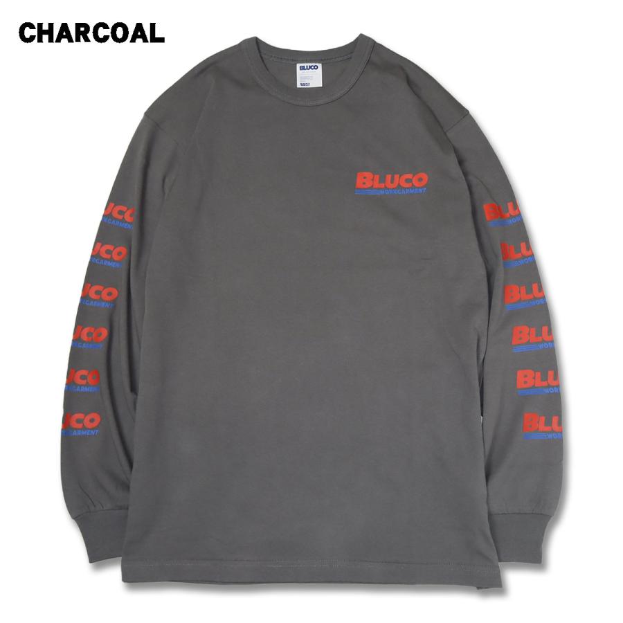 BLUCO(ブルコ) OL-12-006 PRINT L/S TEE -BWG- (BLK/WHT/CHL/SBLU)☆送料無料☆ : 12 ...