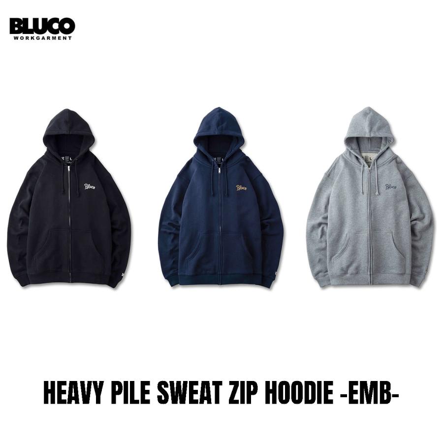 BLUCO（ブルコ） セールプライス!! OL-13-016 HEAVY PILE SWEAT ZIP HOODIE -EMB- 3色(BLK ...