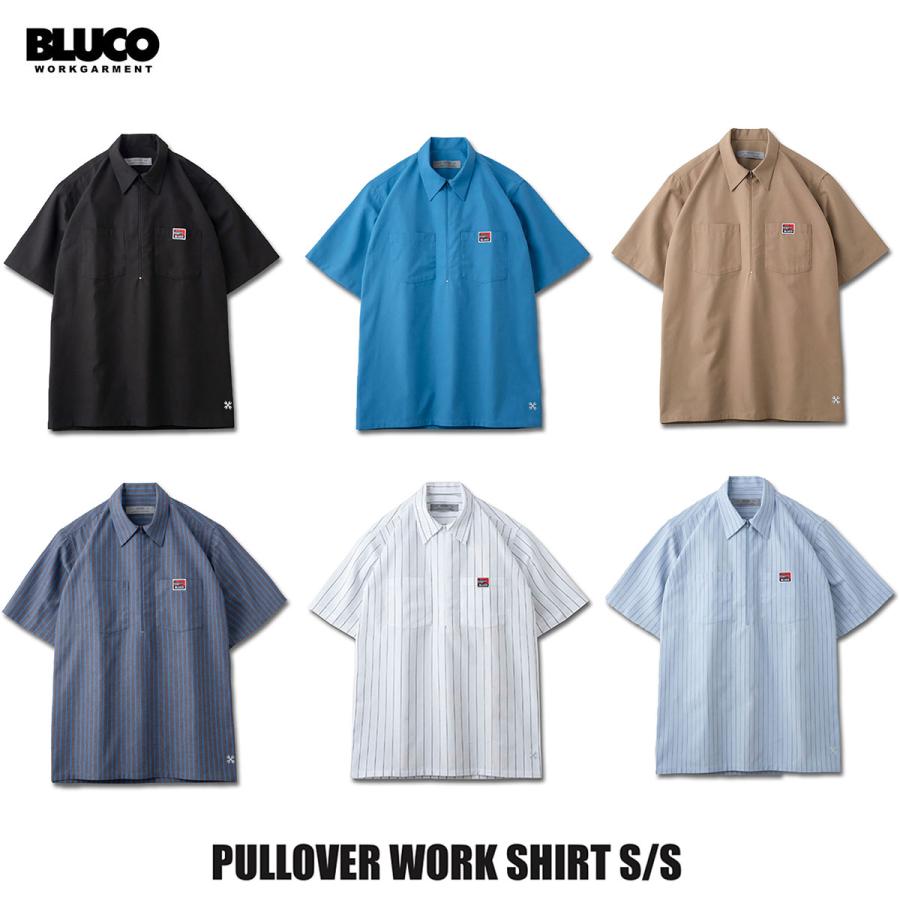 BLUCO（ブルコ） セールプライス!! OL-21-001 PULLOVER WORK SHIRT S/S 6色(BLK/BLU/KHK ...