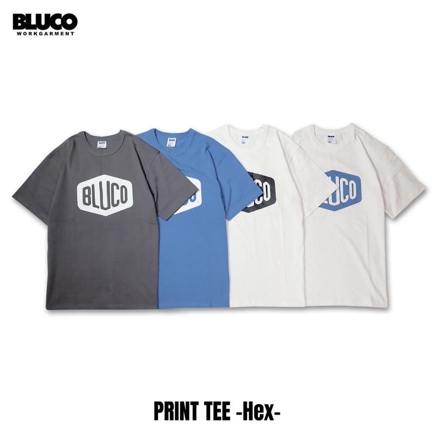 BLUCO(ブルコ) OL-22-007 PRINT TEE -Hex- 4色(CHL/SBLU/WHxBK/WHxSL) ☆送料無料セール ...