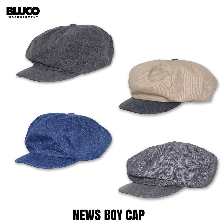 BLUCO（ブルコ） OL-61-033 NEWS BOY CAP 4色(BLACK/BEIGE/INDIGO/HERRINGBONE)☆送料 ...