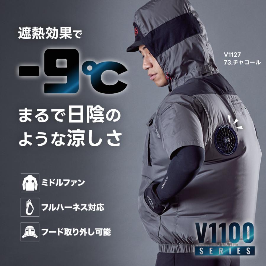 HOOH 先行予約 村上被服 ミドルファンベストフードジャケット フルセット ハイバック 2025年 春夏 チタン遮熱 空調ウェア 撥水 鳳皇 V1129 V2801 V2802 S〜4L ...