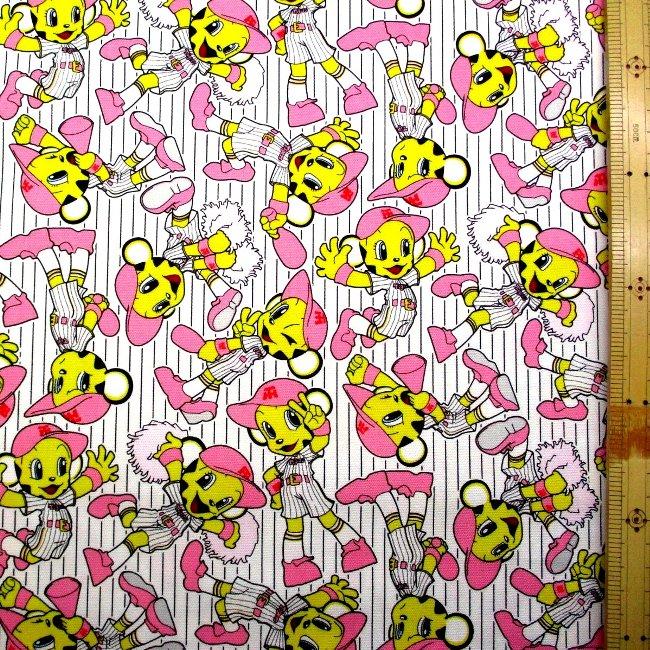 キャラクター 生地 布 阪神タイガース ラッキー柄 （ ストライプ オフ系 ) 柄番号3（ 2024 オックス 綿100％ 生地幅−約108cm a-6200-1a-kk-7883 : 手芸の ...