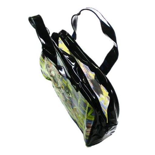 キャラクター ビニール ボストンバッグ （ プールバッグ ) スプラトゥーン 3 （ 黒/パープル系 ) （ サイズ 約27×33×10cm ...