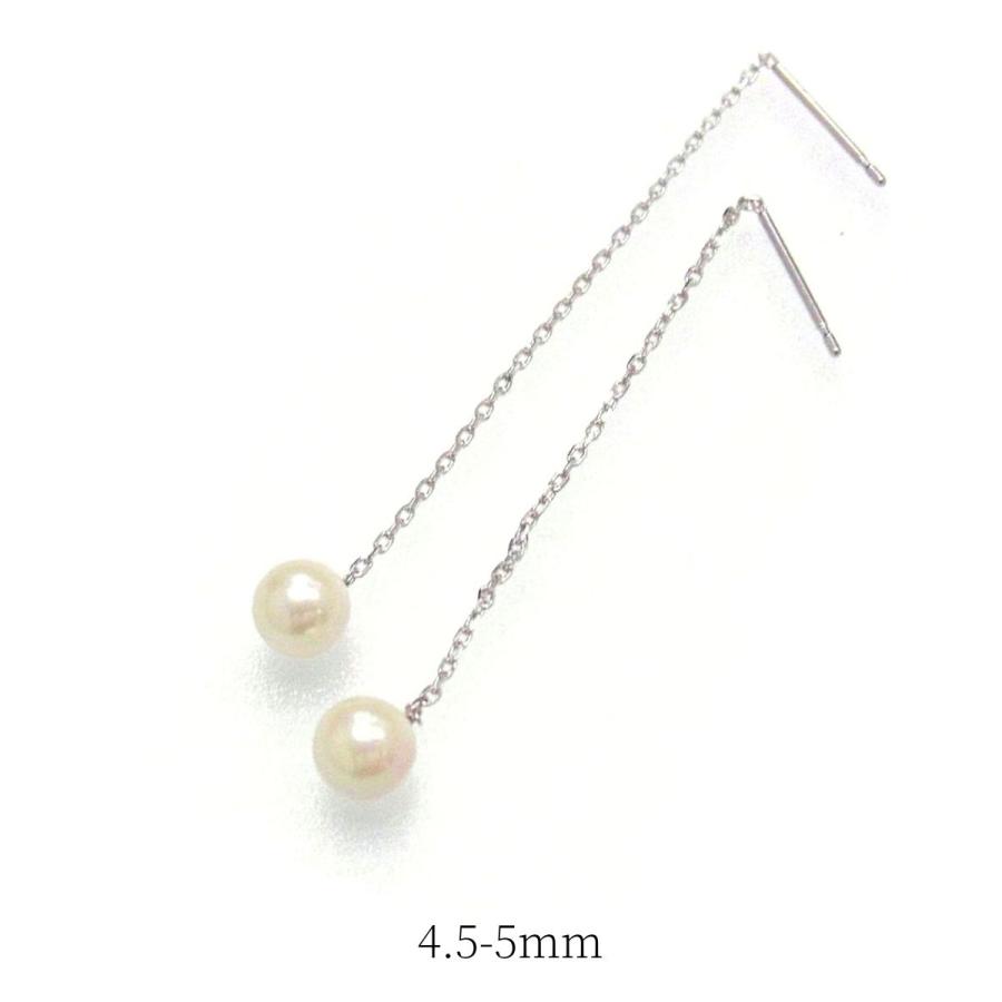 アコヤ真珠 ロングチェーンパールピアス 4-4.5mm 4.5-5mm 5-5.5mm ホワイト ラウンド 選べるサイズ K14WG : パール・パール・コウベ - 通販 - Yahoo!ショッピング