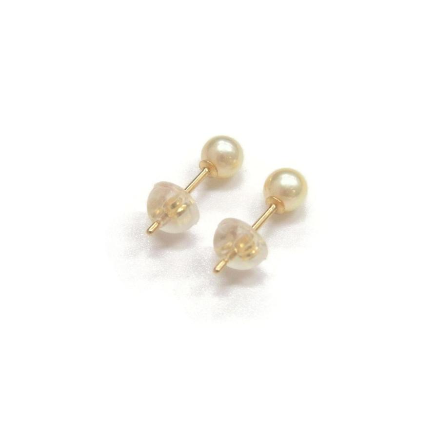 アコヤ真珠 ベビーパールピアス イヤリング 3.5-4mm ゴールド 無調色 ラウンド K18YG SV925 直結ピアス : パール・パール・コウベ - 通販 - Yahoo!ショッピング