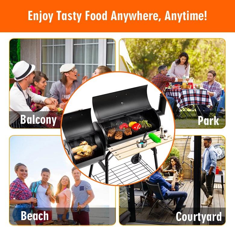 Costway Outdoor BBQ Grill Charcoal Barbecue Pit Patio Backyard Meat Cooker Smoker コストウェイ アウトドア ...
