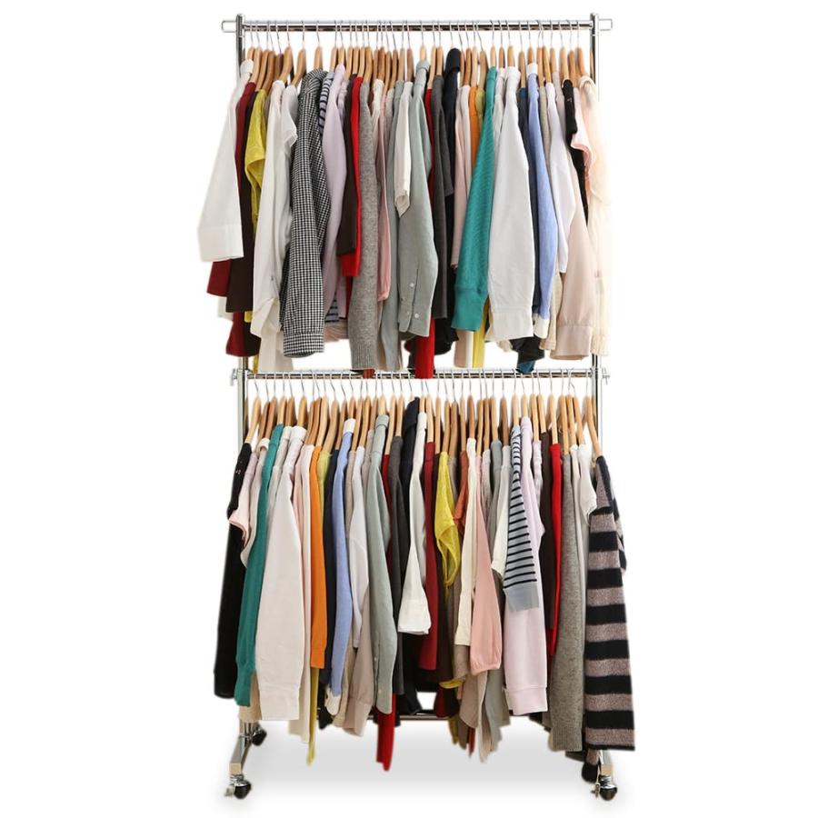 アイリスプラザ ハンガーラック 2段 耐荷重86kg シルバー CW3001-78 パイプハンガー a)シルバー : ポケットラボ - 通販 - Yahoo!ショッピング