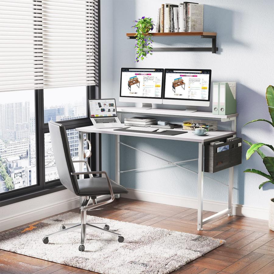 KKL パソコンデスク 机 幅120cm モニター台高さ3段調整対応 収納袋付き 収納フック付き pc ゲーミングデスク つくえ 在宅勤務 ワークデス : s-b0b8cljx8f ...