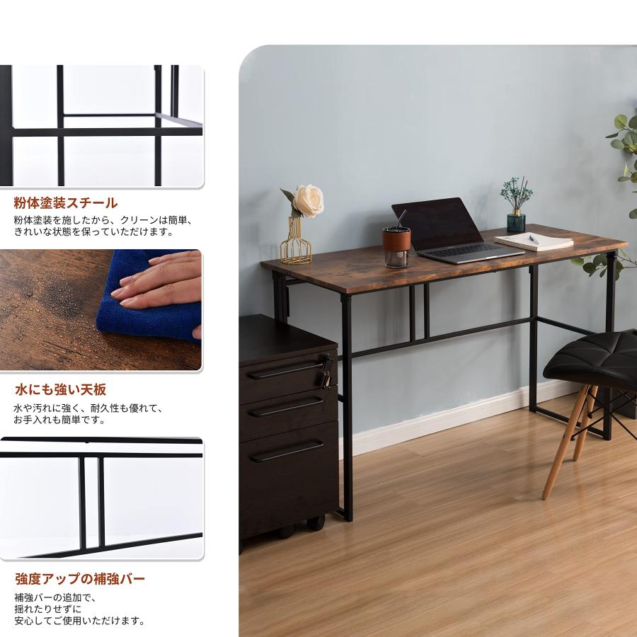 OSJ 折りたたみ デスク パソコンデスク 折りたたみデスク ブラウン 広い スペース 組み立て不要 完成品 幅120×奥行50×高さ75cm つくえ : ポケットラボ - 通販 ...