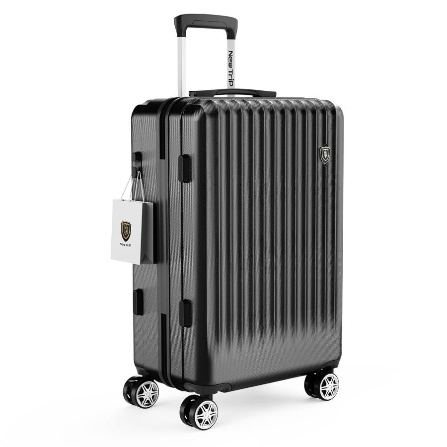 [New Trip] ストッパー付き スーツケース キャリーケース Mサイズ 大型 キャスタロック 軽量 YKKファスナー 物掛けフック 耐衝撃 キャ : ポケットラボ - 通販 ...