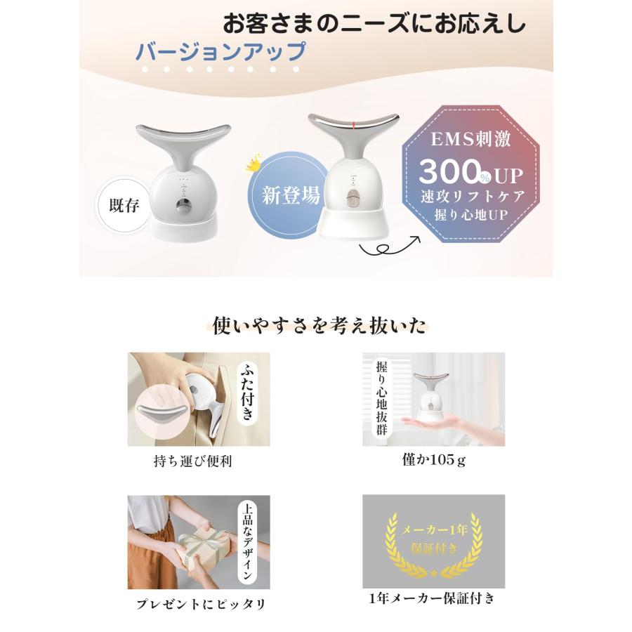 Kiboer 美顔器 1台8役 EMS 美顔ローラー かっさ 電動 温感 イオン導入 導出 光エステ 振動エステ 美容家電 三のモード グッズ 男女兼 : ポケットラボ - 通販 ...