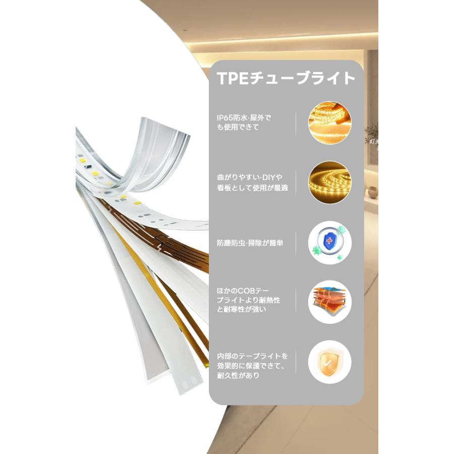 SPAHER LEDテープライト高輝度 チューブライト 防水 明るい 曲がりやすい 切断可能 取付簡単 ストリップライト ネオンライト 間接照明 DI : ポケットラボ - 通販 ...