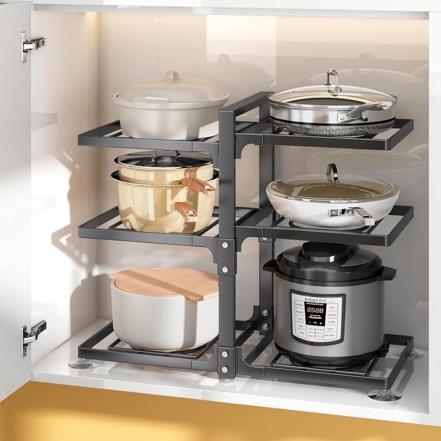 HASONA フライパンスタンド 【2024新型】 フライパンラック 6段 縦置 鍋 フライパン 収納 スタンド 高さ調整可能 省スペース 頑丈 耐荷 : ポケットラボ - 通販 ...