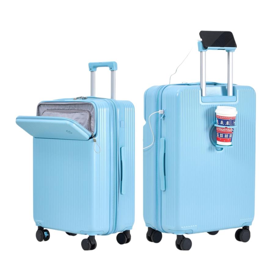[Yuweijie] スーツケース 拡張型 機内持ち込み ストッパー付き フロントオープン キャリーケース sサイズ 2泊3日 軽量 大容量 多機能 : ポケットラボ - 通販 - Yahoo ...