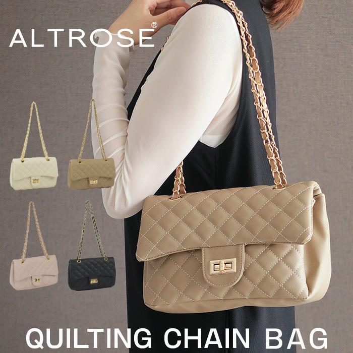 ALTROSE 2WAY キルティング チェーン ショルダーバッグ ショルダー ハンドバッグ チェーンショルダー チェーンバッグ 合皮 レザー風 altrose rb332393 ...
