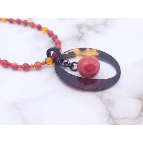 本べっ甲 ネックレス ロングタイプ アフリカサンゴ 丸玉 オーバル 一点もの 天然素材 本物 (N-222) : なにわべっ甲プラージュ - 通販 - Yahoo!ショッピング