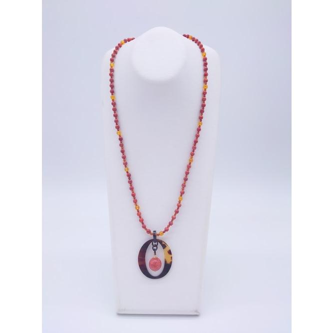 本べっ甲 ネックレス ロングタイプ アフリカサンゴ 丸玉 オーバル 一点もの 天然素材 本物 (N-222) : なにわべっ甲プラージュ - 通販 - Yahoo!ショッピング