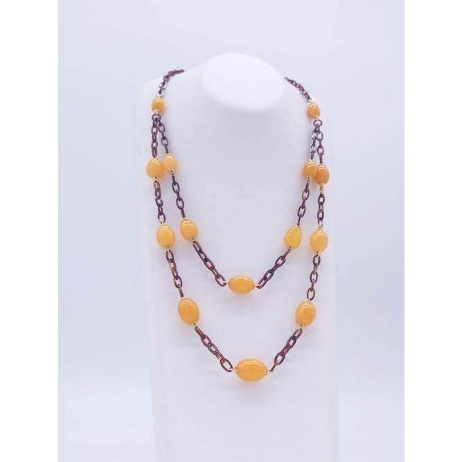 本べっ甲 ネックレス 希少 ミルキーカラー 琥珀 二連 乳白 フォーマル リーズナブル 天然素材 本物(N-223) : n-223 : なにわべっ甲プラージュ - 通販 - Yahoo!ショッピング